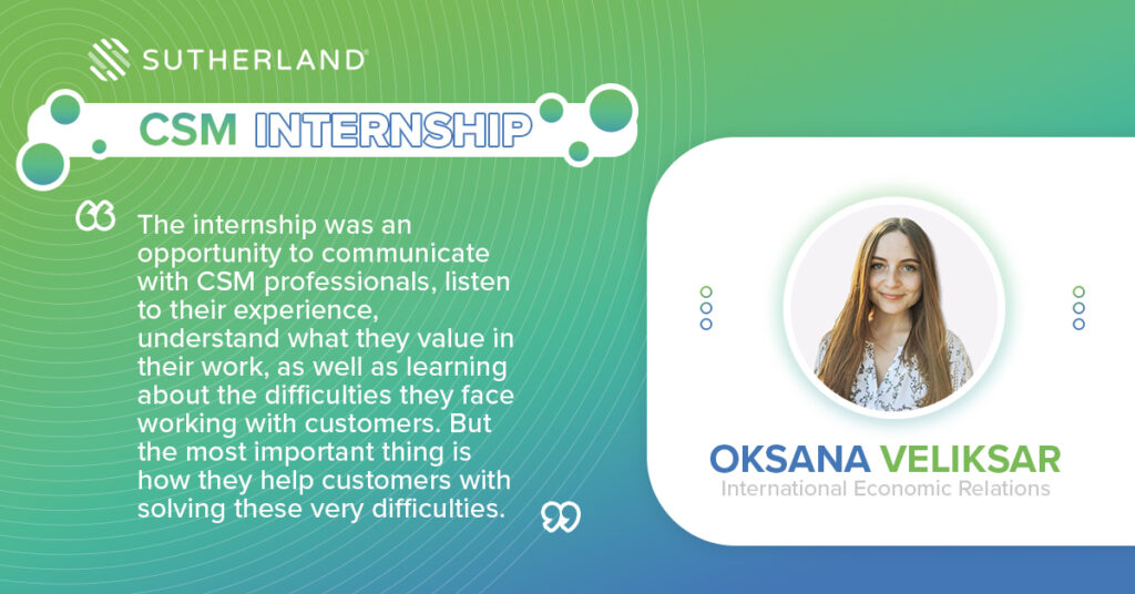 Customer Success Management Internship | Meet the Intern Oksana ...